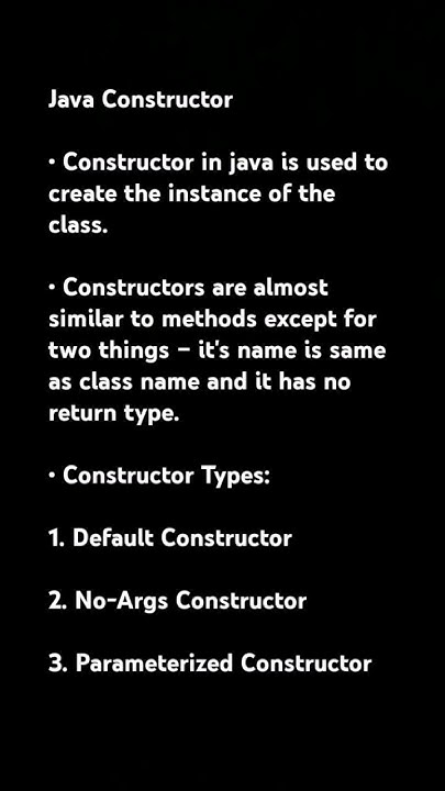 Constructor Type Of Constructor 05 Corejava Java Shorts Youtube