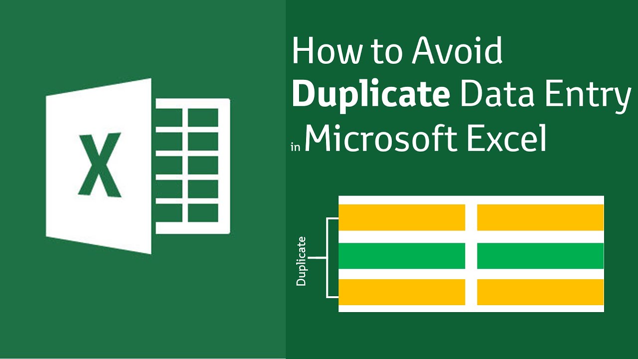 How To Avoid Duplicate Data Entry In Excel YouTube How To Avoid Duplicate Data Entry In Excel YouTube