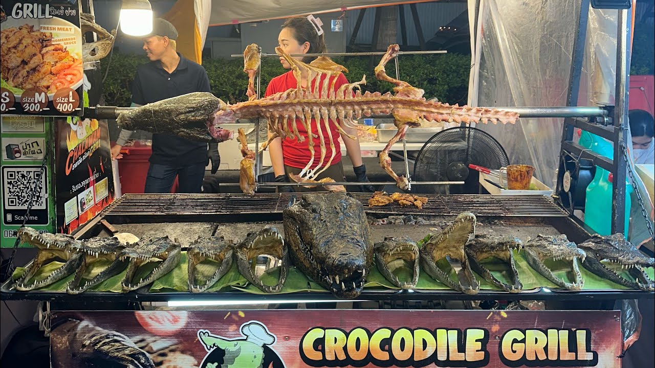 Thailand's Craziest Street Food Markets: Crocodile Grill and Exotic Eats! - YouTube