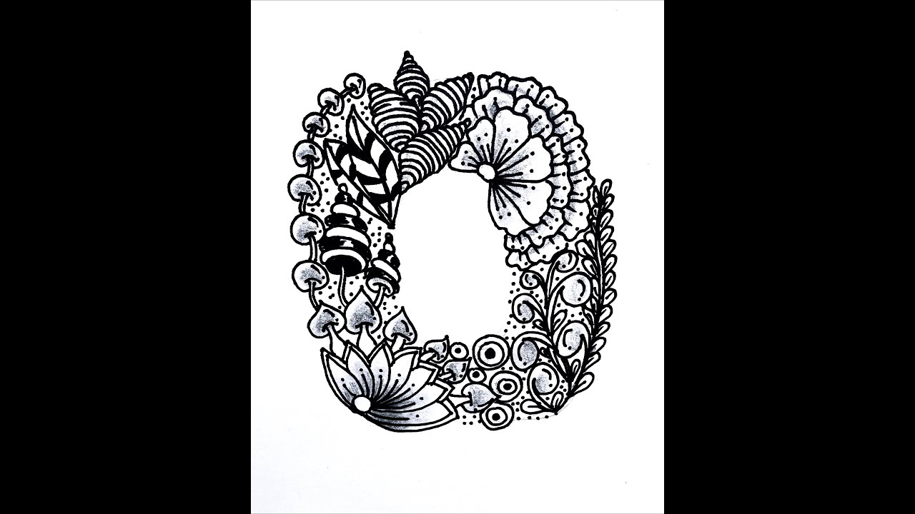 Step by Step Zentangle Alphabet O Drawing Tutorial Zen moment - YouTube