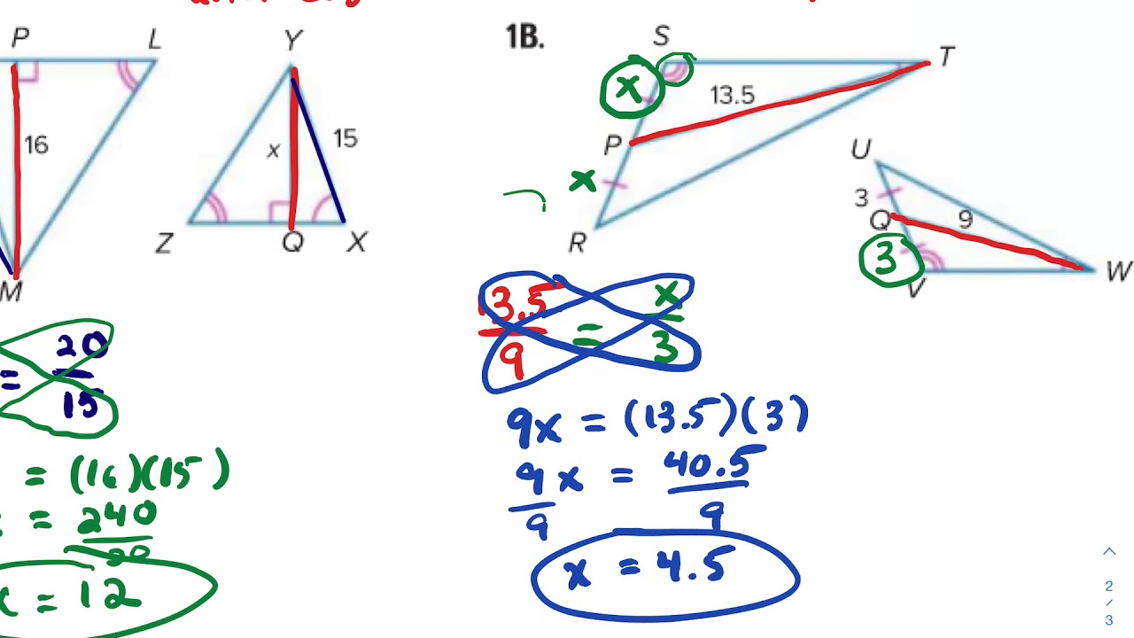 7.6 Notes Glencoe Geometry-part 2 - YouTube