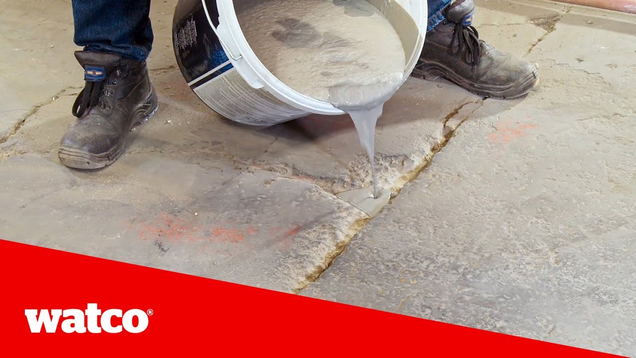 How to Repair Holes In Concrete Floors with Flowpatch - YouTube