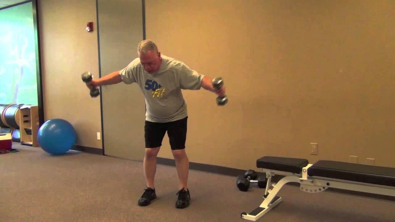 50 Plus Fitness: Standing Back Flyes_2 - YouTube