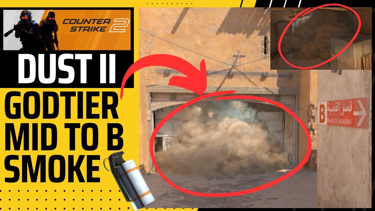 CS2 Dust 2 | Best Mid to B Smoke - YouTube