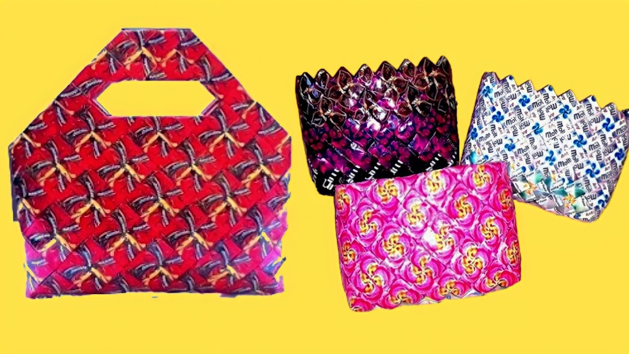 DIY 2 ide tas RECYCLE bungkus kopi anyaman zigzag - YouTube