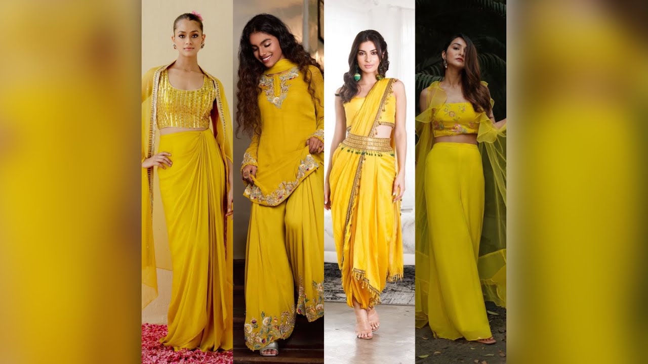 Latest Haldi ceremony dresses ideas | best haldi dress designs ideas ...