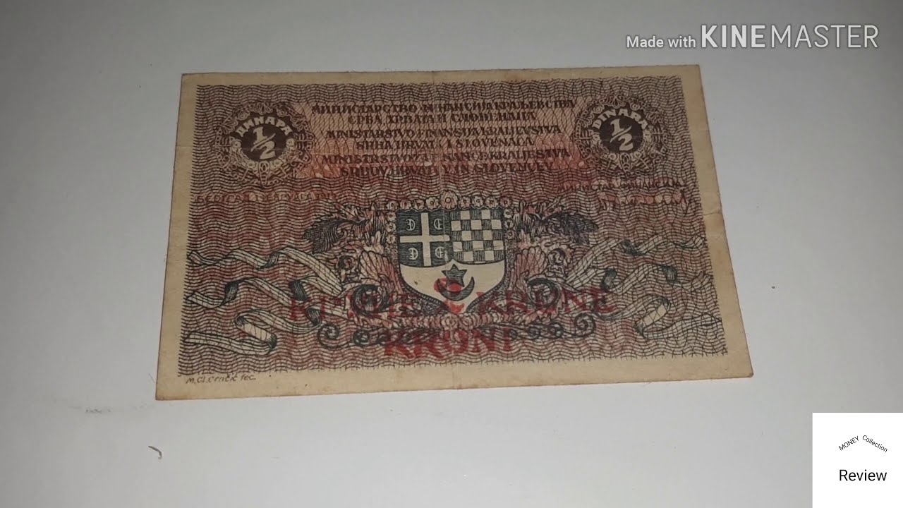 BANKNOTE REVIEW: 50 PARA, 1/2 DINARA KRALJEVINA SHS 1919. S PRETISKOM 2 ...