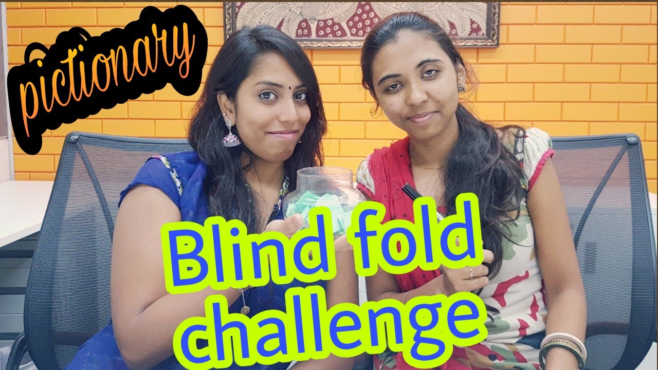 Blind fold pictionary challenge - just for fun - YouTube