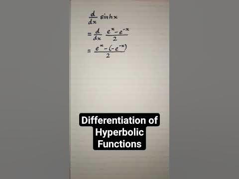 Derivative of sinh x || Differentiation of Hyperbolic Function #maths #shorts #calculus - YouTube
