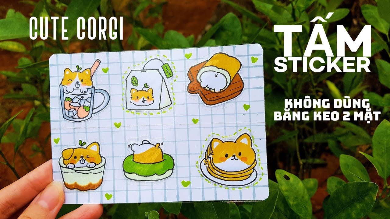 Cách làm TẤM STICKER XANH LÁ| Cách làm Sticker không dùng băng keo 2 ...