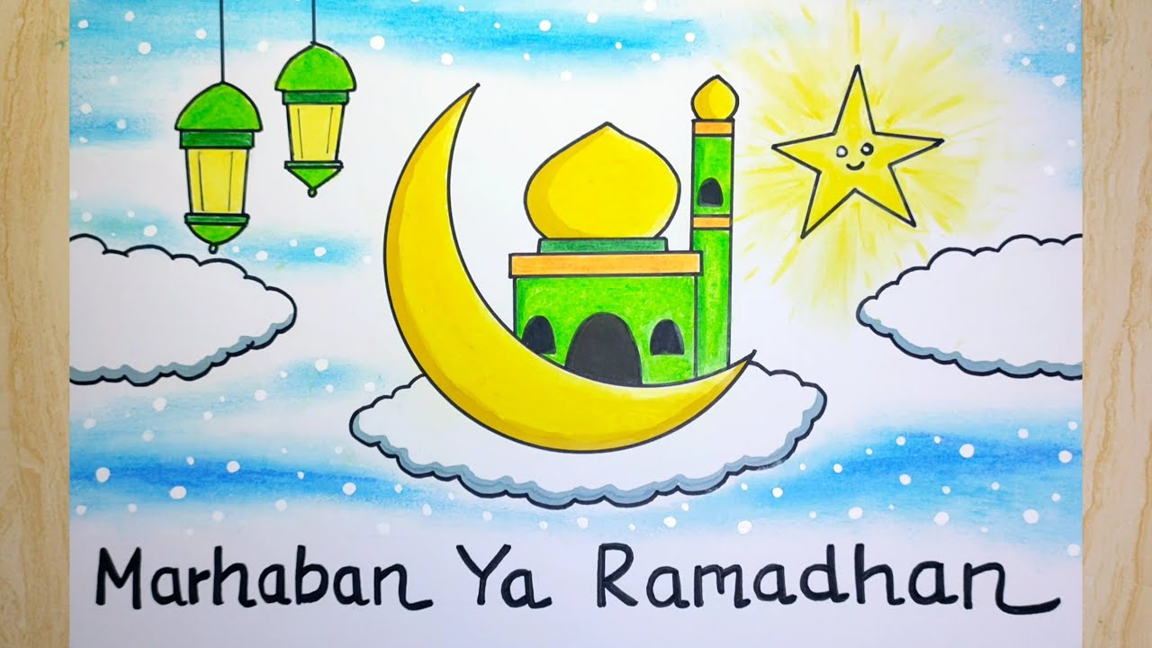 Cara membuat poster menyambut bulan suci ramadhan 2023 - YouTube