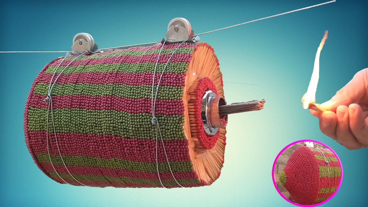 Amazing 100,000 Matches Powered Rocket Launch / Fire Domino Rocket ...