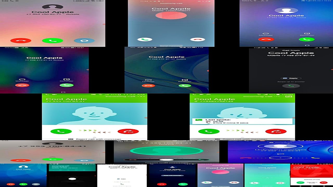 Various screen calls recordings / Different incoming calls & ringtones ...