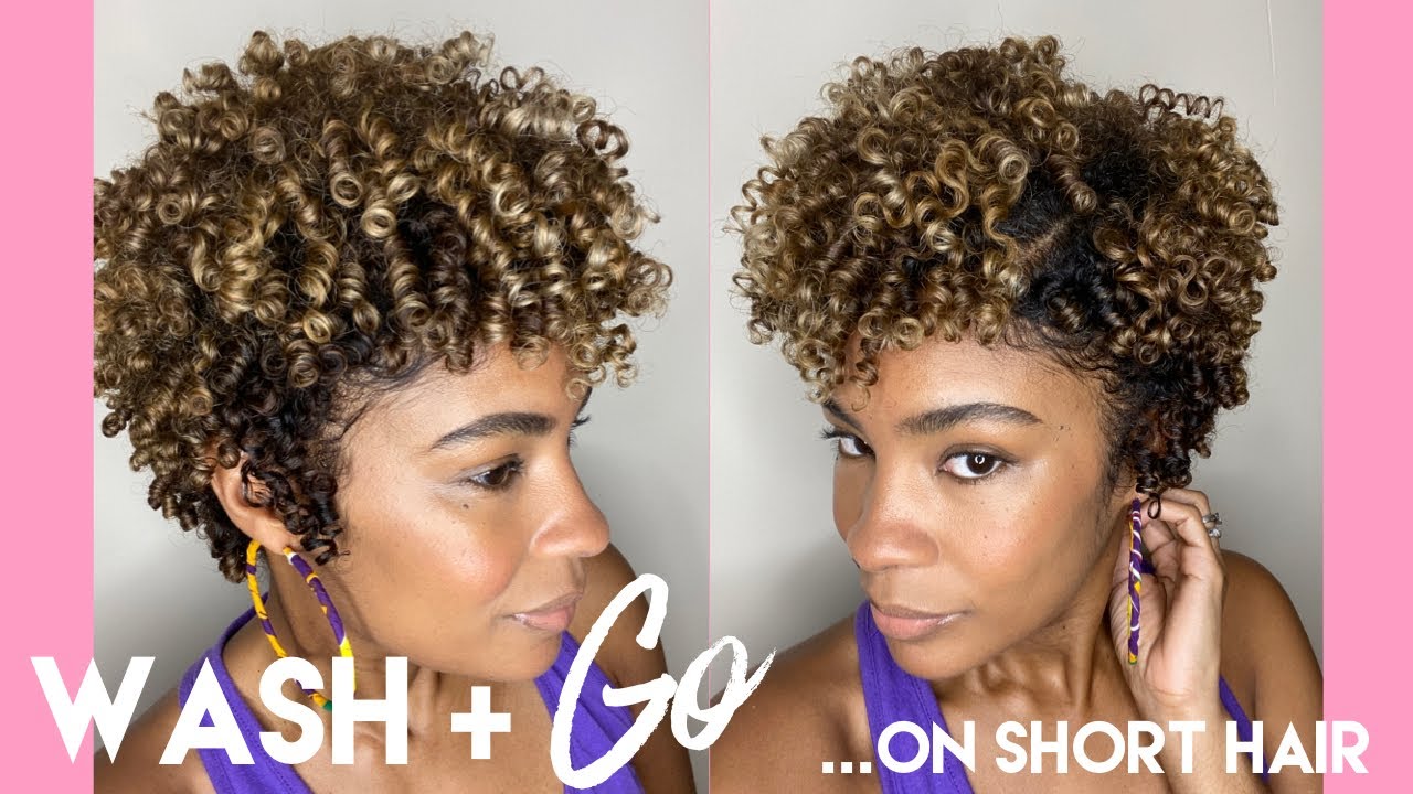Wash & Go on Short Curly Hair - YouTube