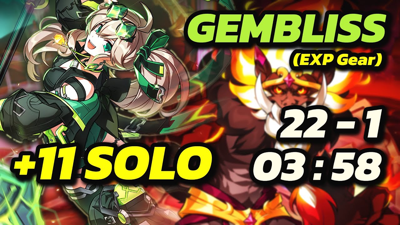 [엘소드/Elsword INT] Gembliss | Magma Breath [22-1] | 3:58 (SOLO + 597% EXP Gear) - YouTube