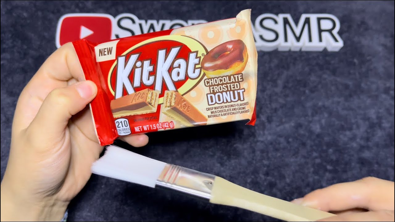 ASMR Kit Kat Chocolate Frosted Donut! - YouTube