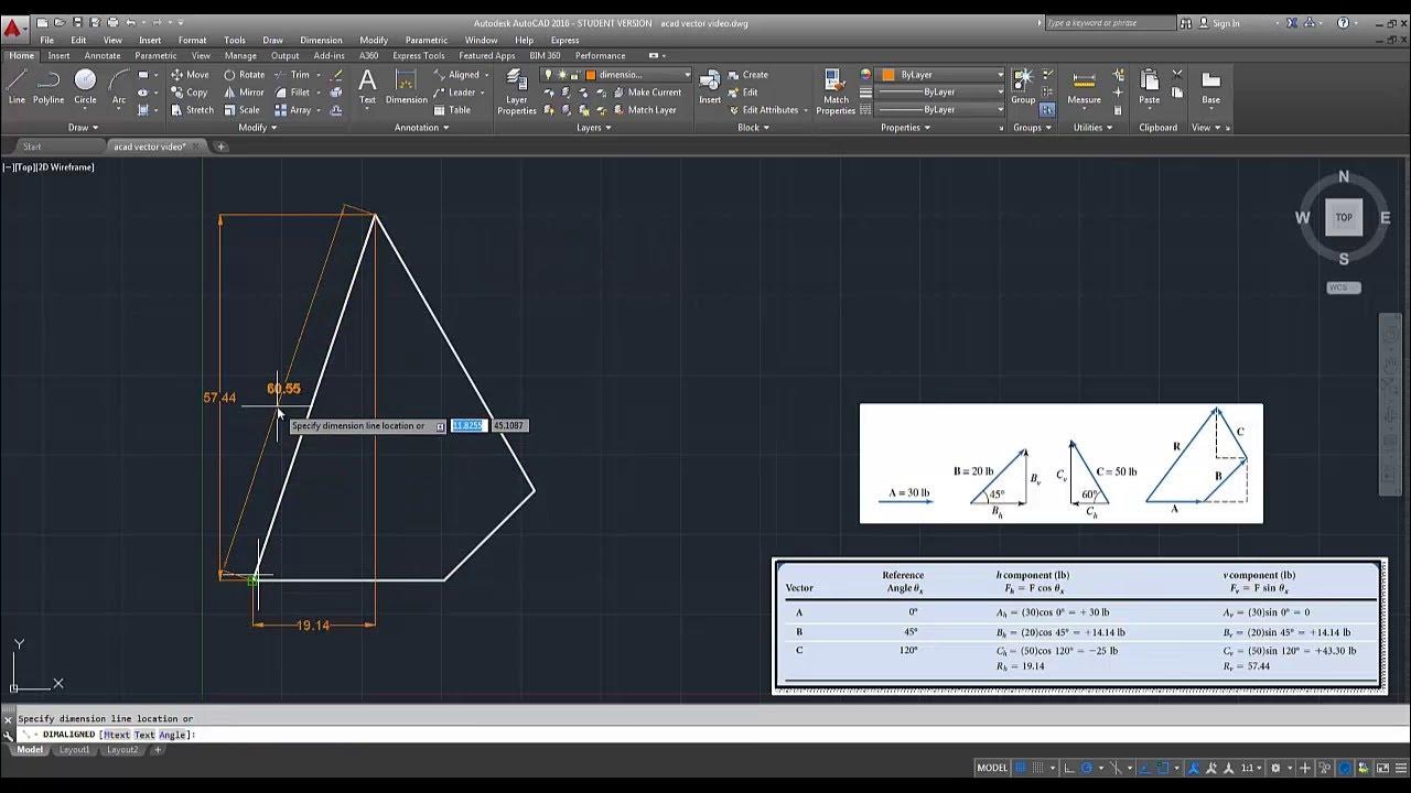 Graphical Vector Addition with AutoCAD - YouTube