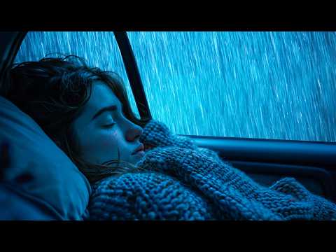 You Will Fall Asleep Instantly for Sure with Heavy Rain and Thunderstorms on The Car in Old Forest