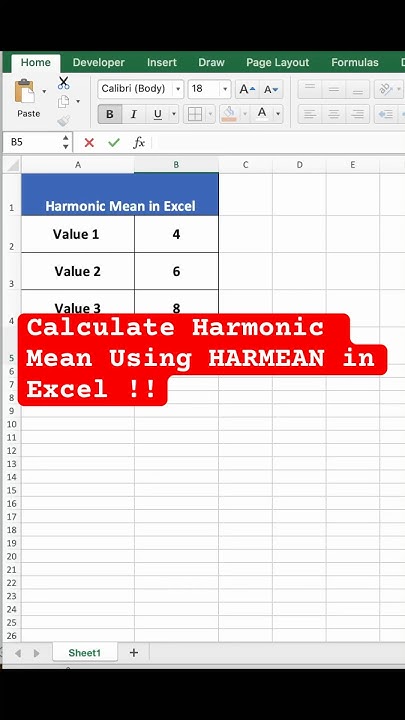 Excel Function: Calculate Harmonic Mean: HARMEAN in Excel ! #excel #shorts #ytshorts - YouTube