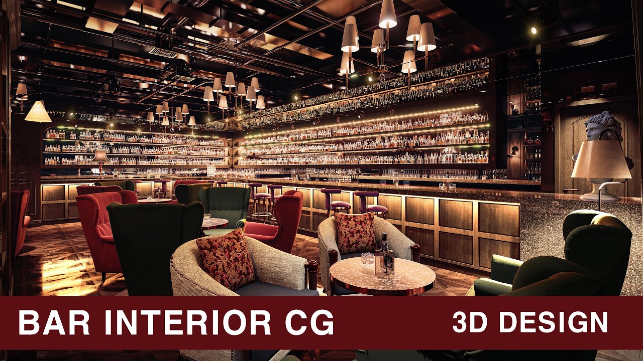 Interior CG BAR 3D Design - YouTube
