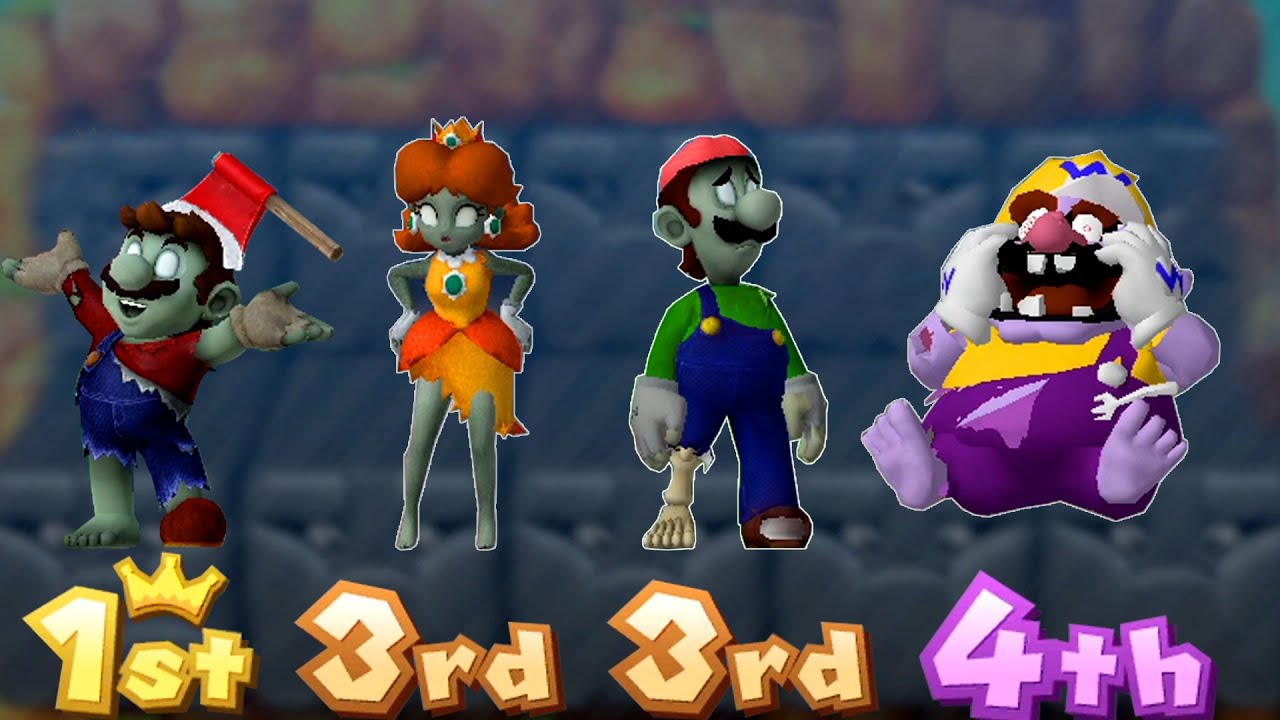 Mario Party 10 Minigames - Zombie Mario Vs Daisy Vs Luigi Vs Wario ...