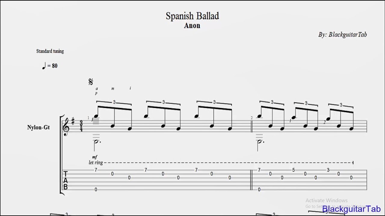 Classical Guitar Songs: Spanish Ballad - Anon - YouTube