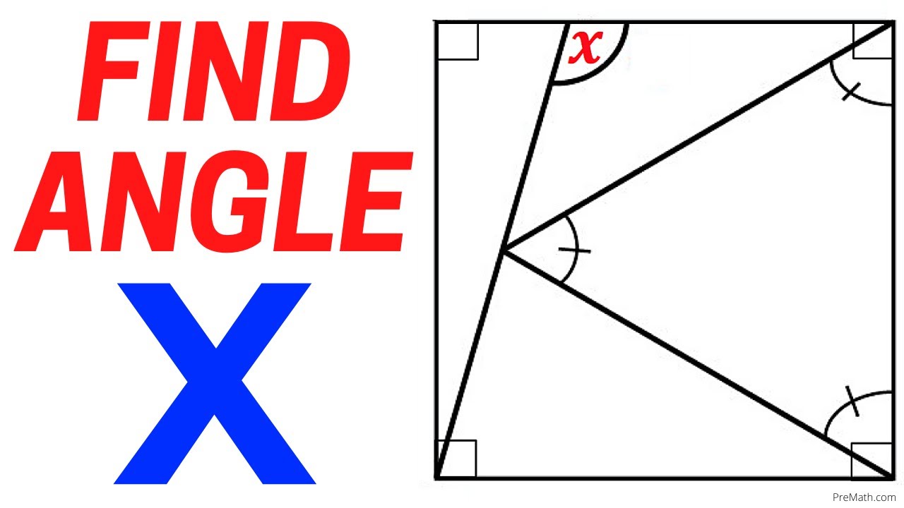 Find Angle X in the given Square | Quick & Simple Explanation - YouTube