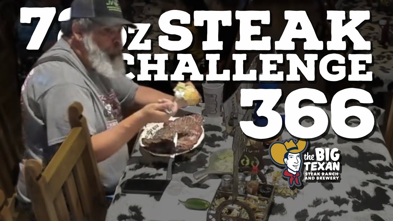 366 | 72oz Steak Challenge | Big Texan Live Stream - YouTube