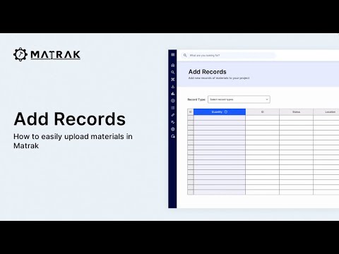 How to upload large quantities of materials in Matrak - YouTube