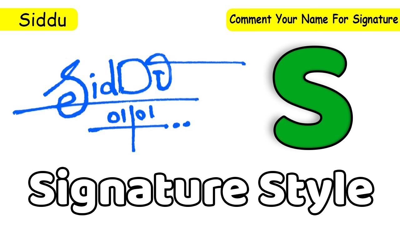 ️ Siddu Name Signature Style Request Done - YouTube