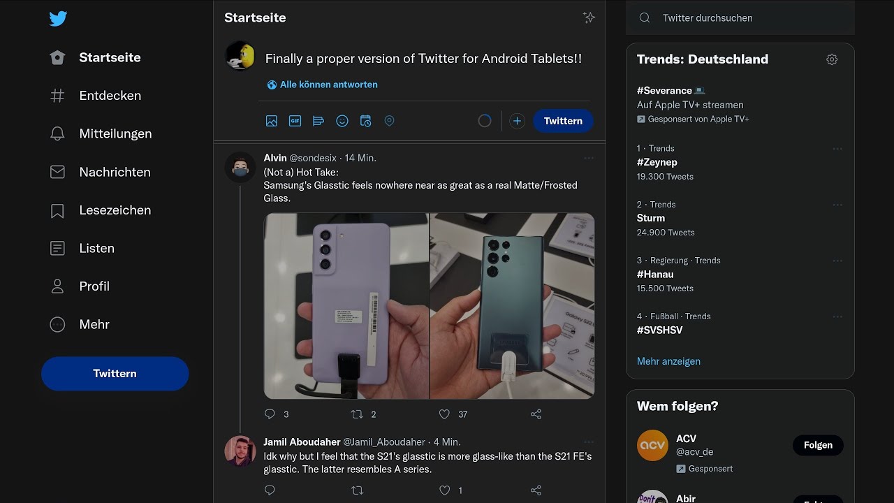 How to get the Android Tablet version of Twitter | Android 12 / Every ...