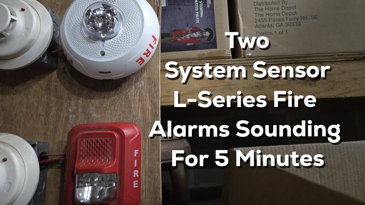 Two System Sensor L-Series Fire Alarms Sounding for 5 Minutes - YouTube