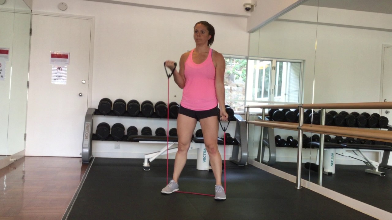 Single Arm Banded Bicep Curl - YouTube