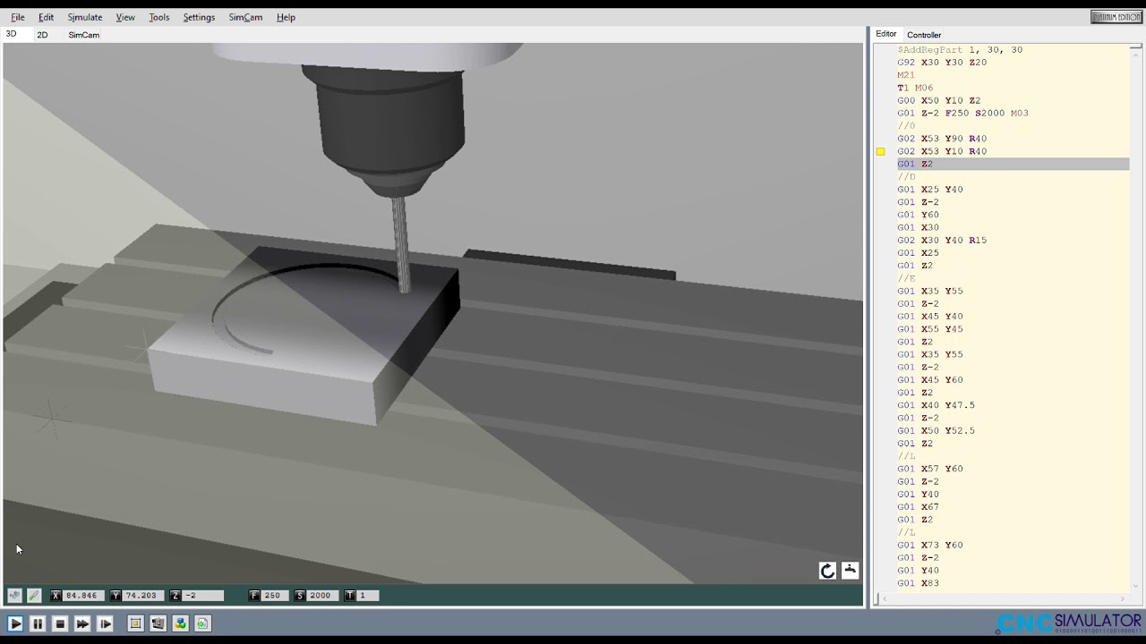 Task 2 - CREATE A DELL LOGO by using CNC Simulation Pro - YouTube