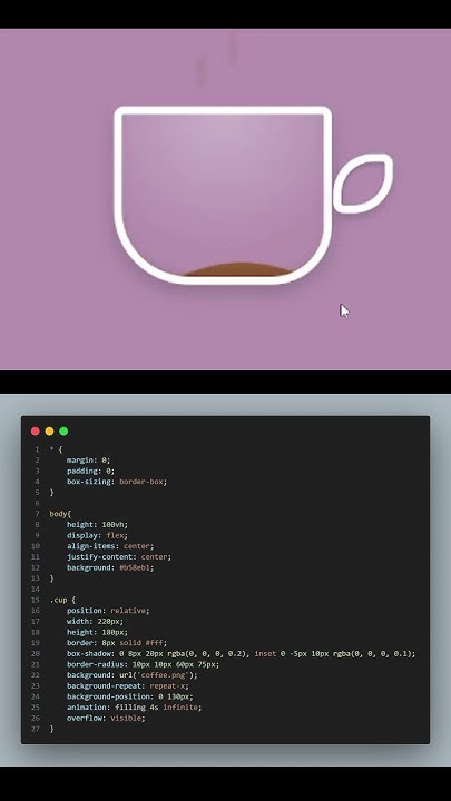 Loading Coffee Filling Animation Using HTML and CSS. #cssanimation #html #coding #webdesign #css ...