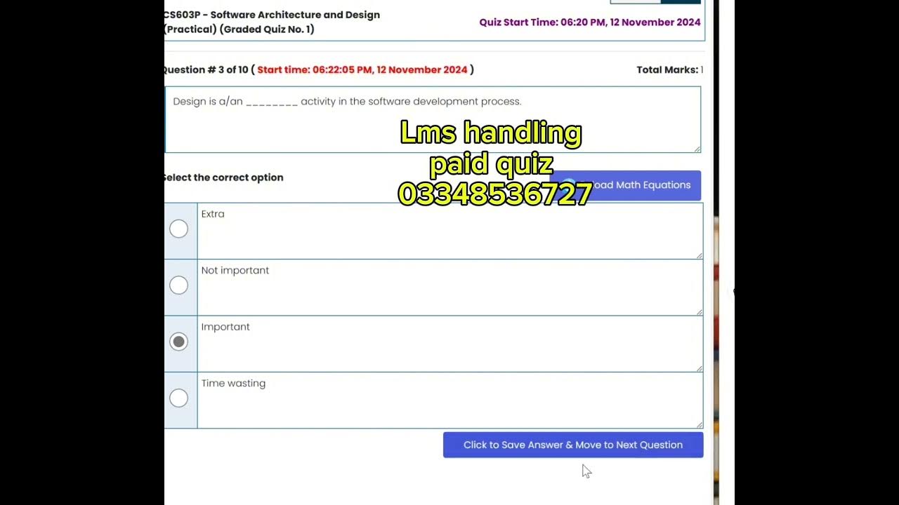 cs603p quiz 1 graded | correct answer - YouTube