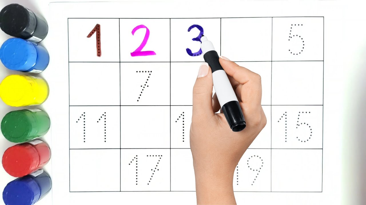 Missing Numbers Mystery! 🔍 ️ Trace & Find 1 to 20 | #KiddosTV Counting ...
