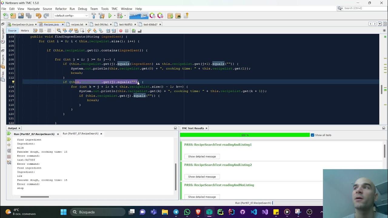 04 Code with me: Java MOOC Recipe Search part 3 - YouTube