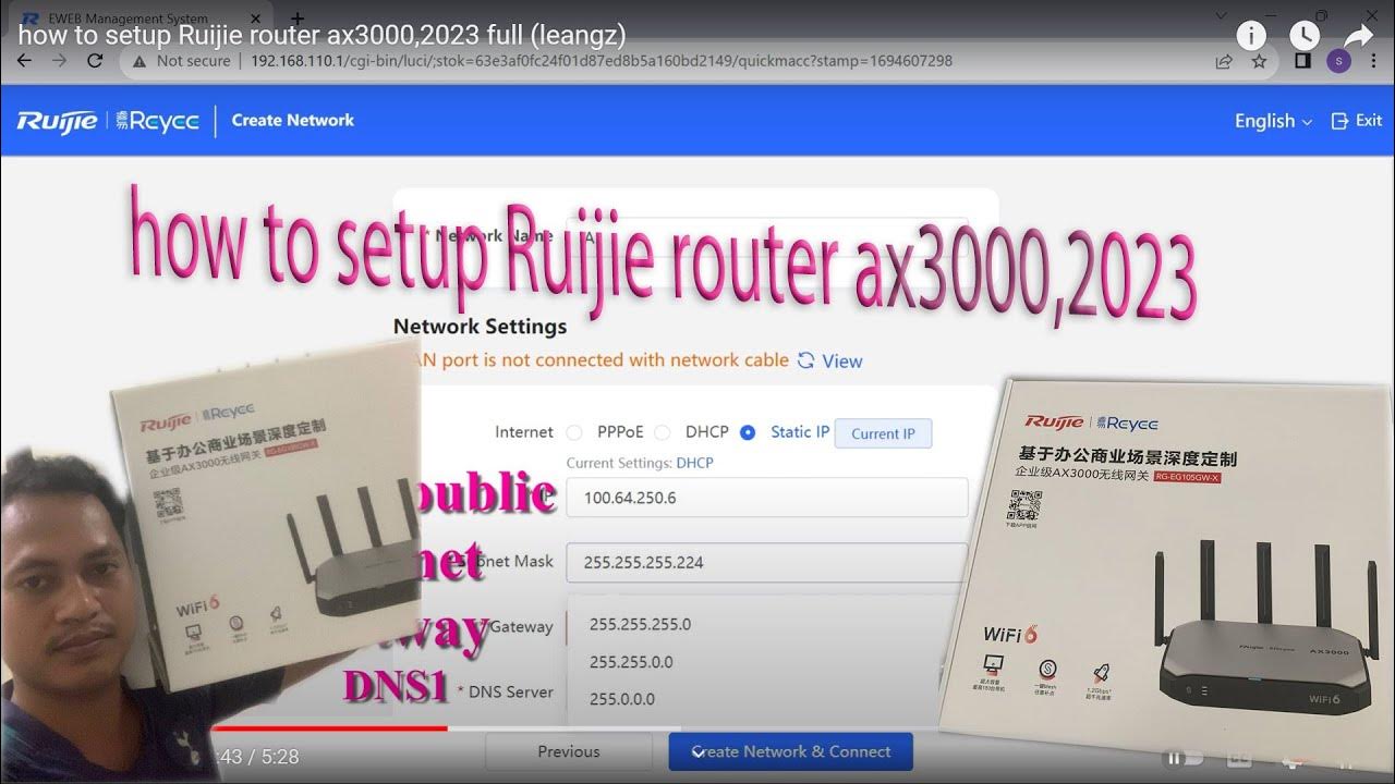 how to setup Ruijie router ax3000,2023 full (leangz) - YouTube