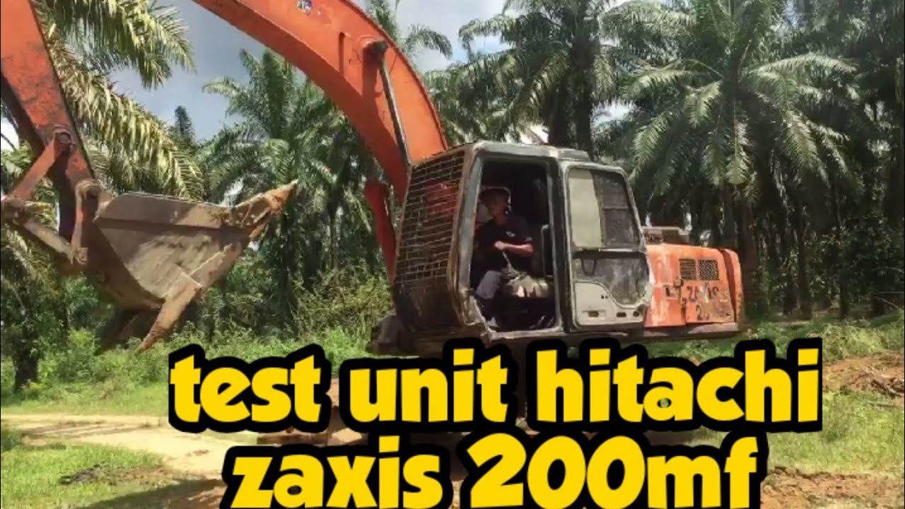 Hydraulic excavator HITACHI zaxis 200 mf, test power - YouTube