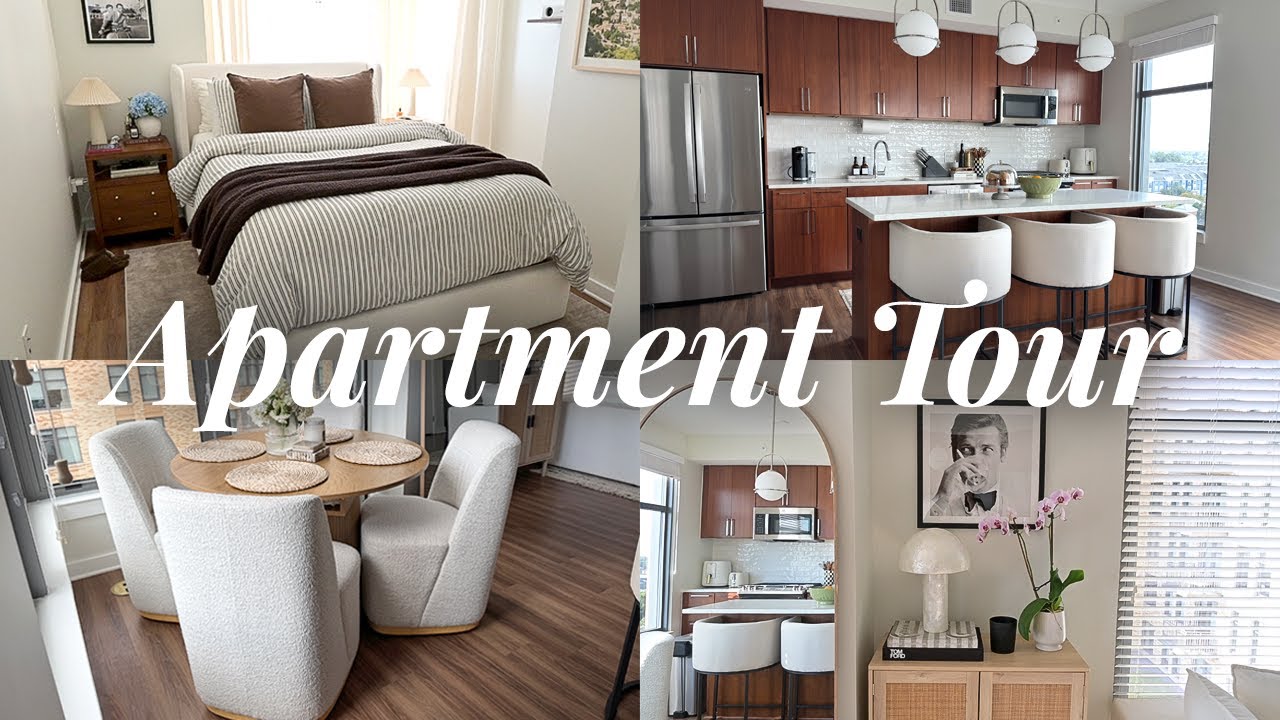 APARTMENT TOUR | modern organic decor, luxury high rise apartment tour ...