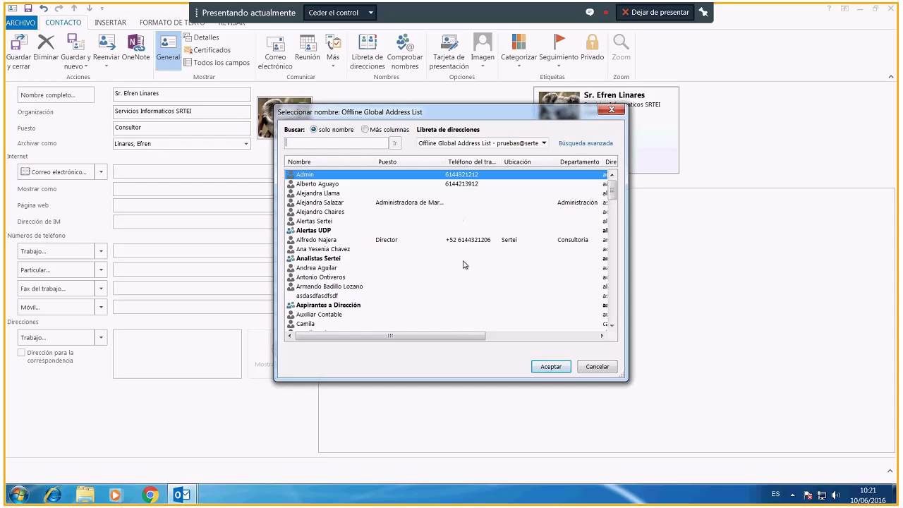 Curso Outlook Sesion 3 Lista de Contactos 10 de junio de 2016 - YouTube