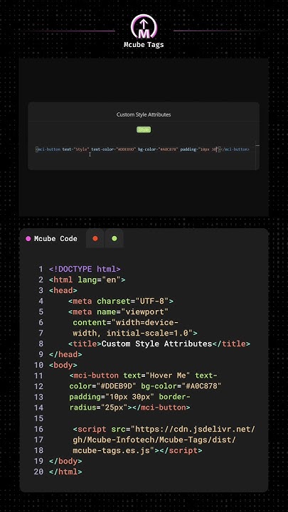 Build Custom Styled Buttons Without CSS | Mcube Tags #website #coding #html #css #js # ...