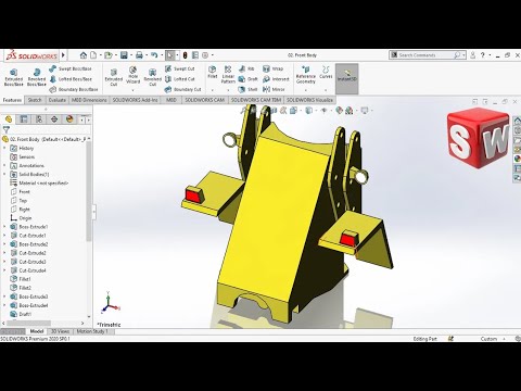 Wheel Loader - Front Body - Solidworks Tutorial HP - YouTube
