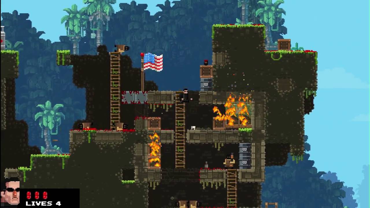 BroForce Iron Bro (Hard) level 6 - YouTube