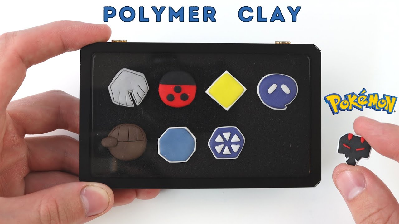 Making Polymer Clay Badges From Johto Region - (Pokemon) - YouTube