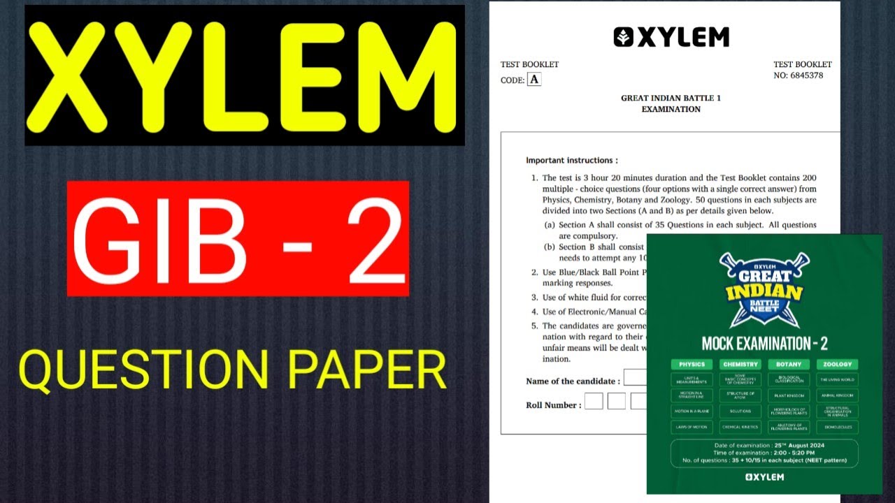 Xylem gib 2 question paper #xylemneet #neet2025 - YouTube