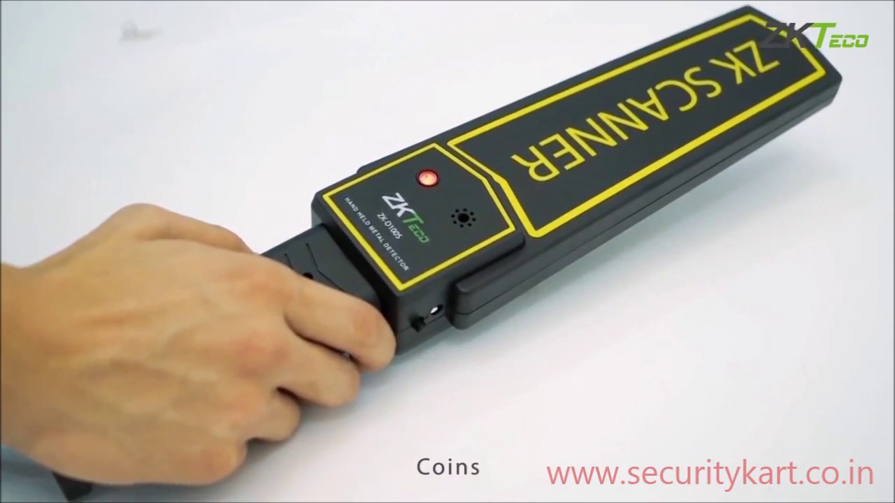 ZKteco Portable Hand Handled Metal Detector - ZK DS100 - YouTube
