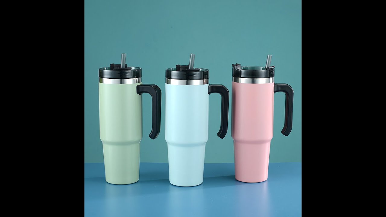 powder coated 30oz double wall Travel mugs - YouTube