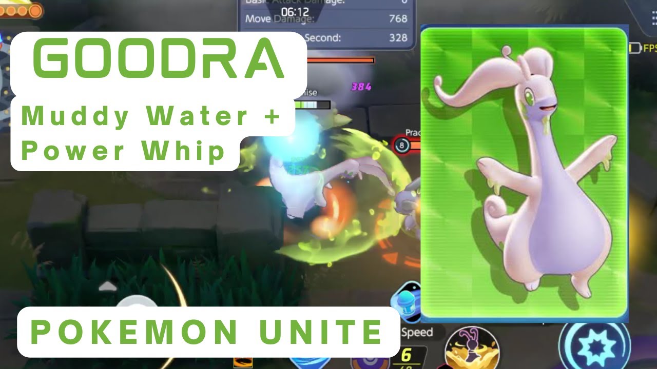 Goodra Skill Move Combo (Muddy Water + Power Whip) - Pokemon Unite ...